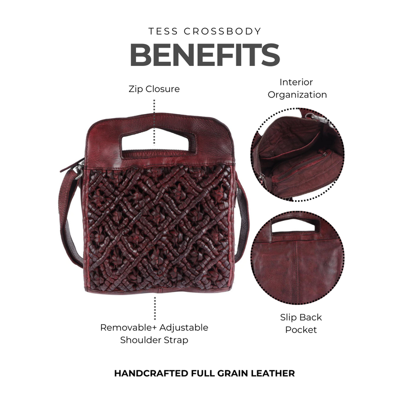 Buy A Tess Leather Crossbody Bag | Hand-Crafted Boho Chic