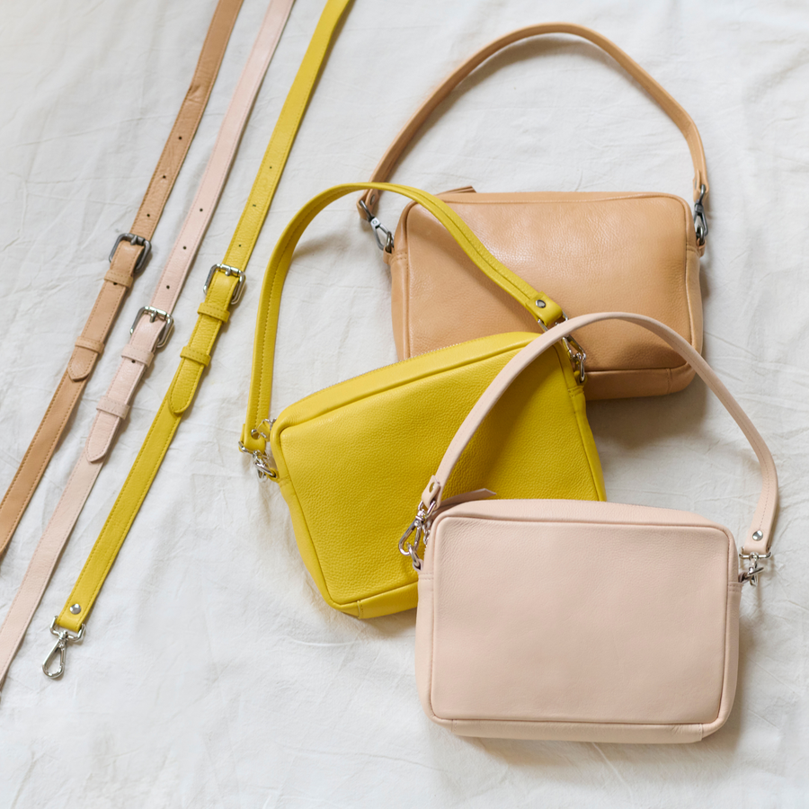 Buy the Draper Leather Crossbody Bag | Boxy Convertible Bag