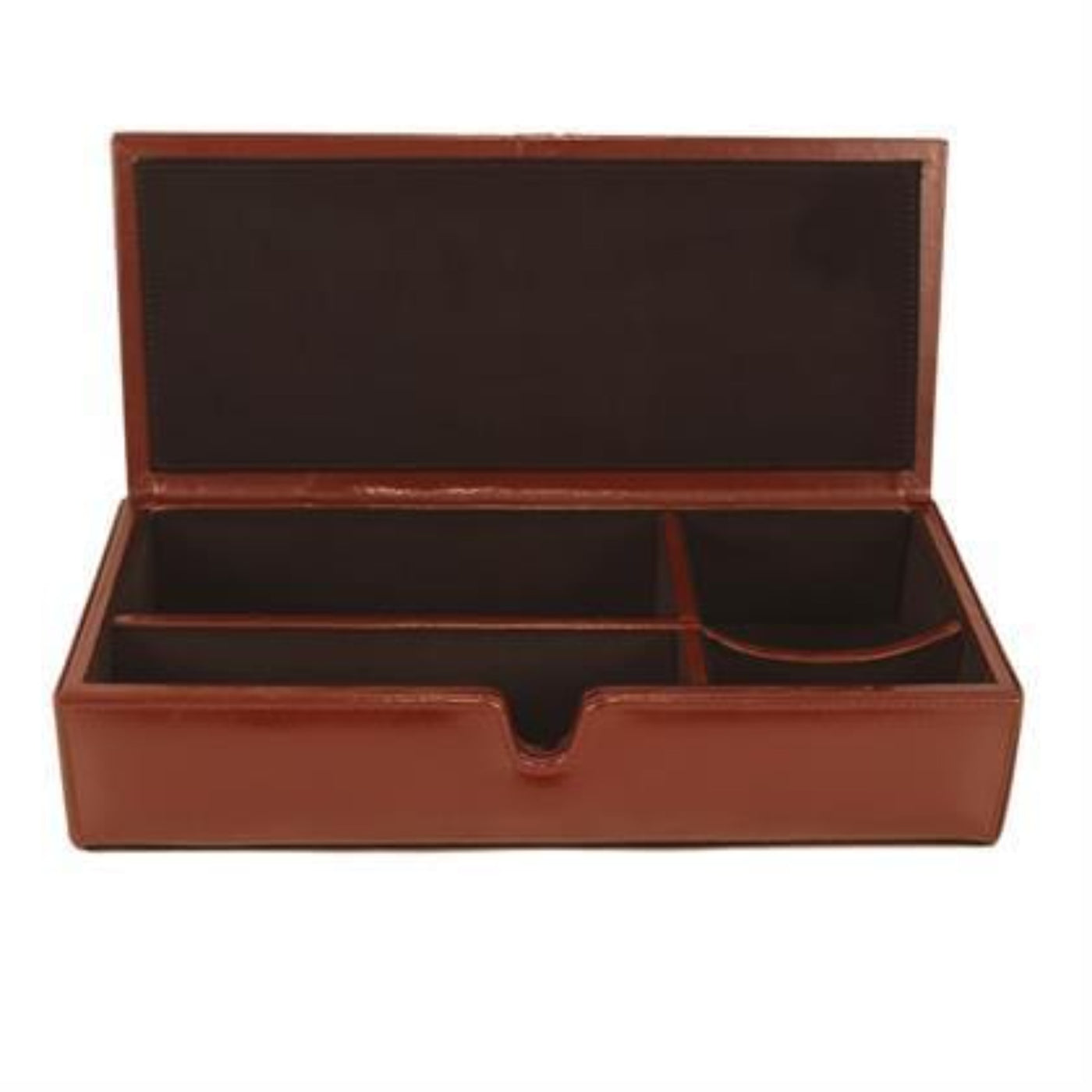Buy Leather Desk Box (Lg) | 4 Compartment Storage Area